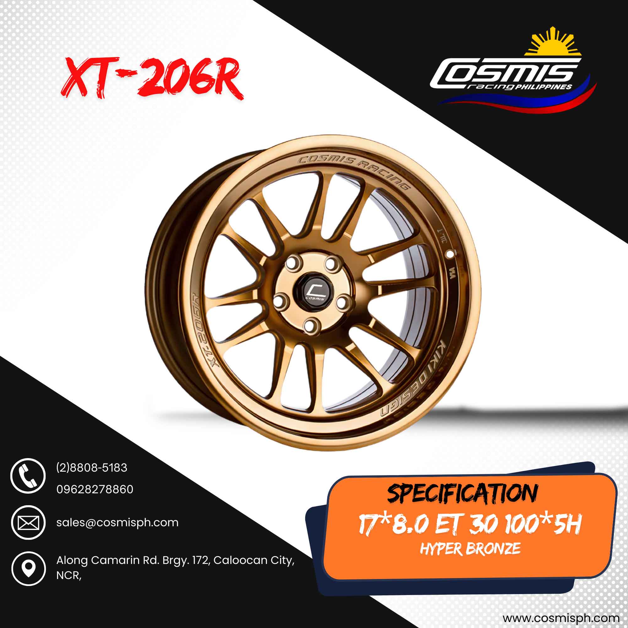 COSMIS XT-206R 17*8.0 et30 5*100 (hyper bronze) 1pc – Cosmis Philippines