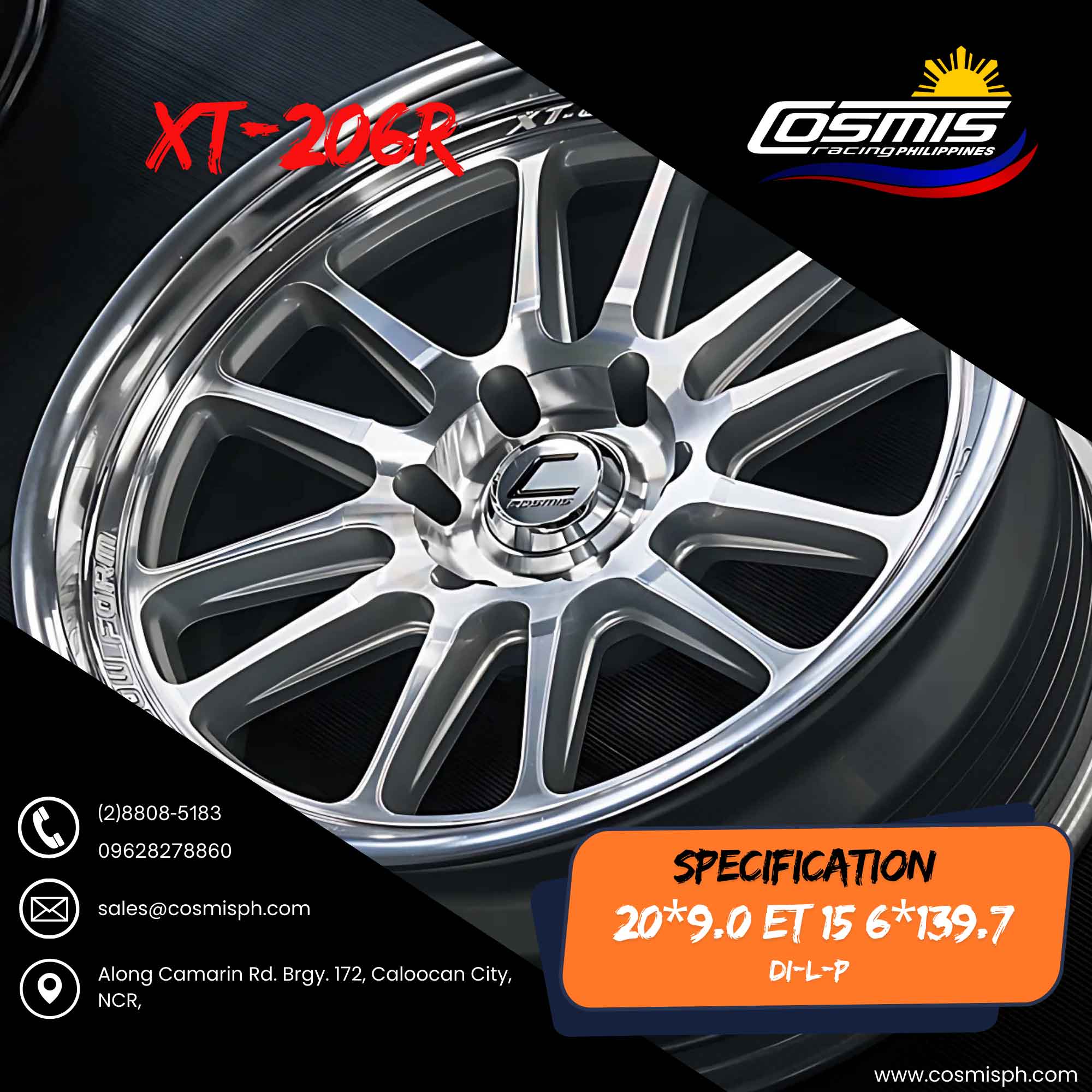 COSMIS XT-206R 20*9.0 et15 6*139.7 (DI-L-P) 1pc – Cosmis Philippines
